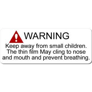 Office | 12 Suffocation Warning Labels Stickers Matte Paper | Poshmark